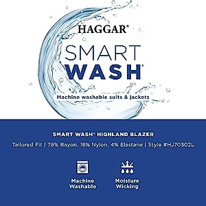 Haggar Men's Smart Wash Performance Blazer & Jackets, Black, 48-50-L