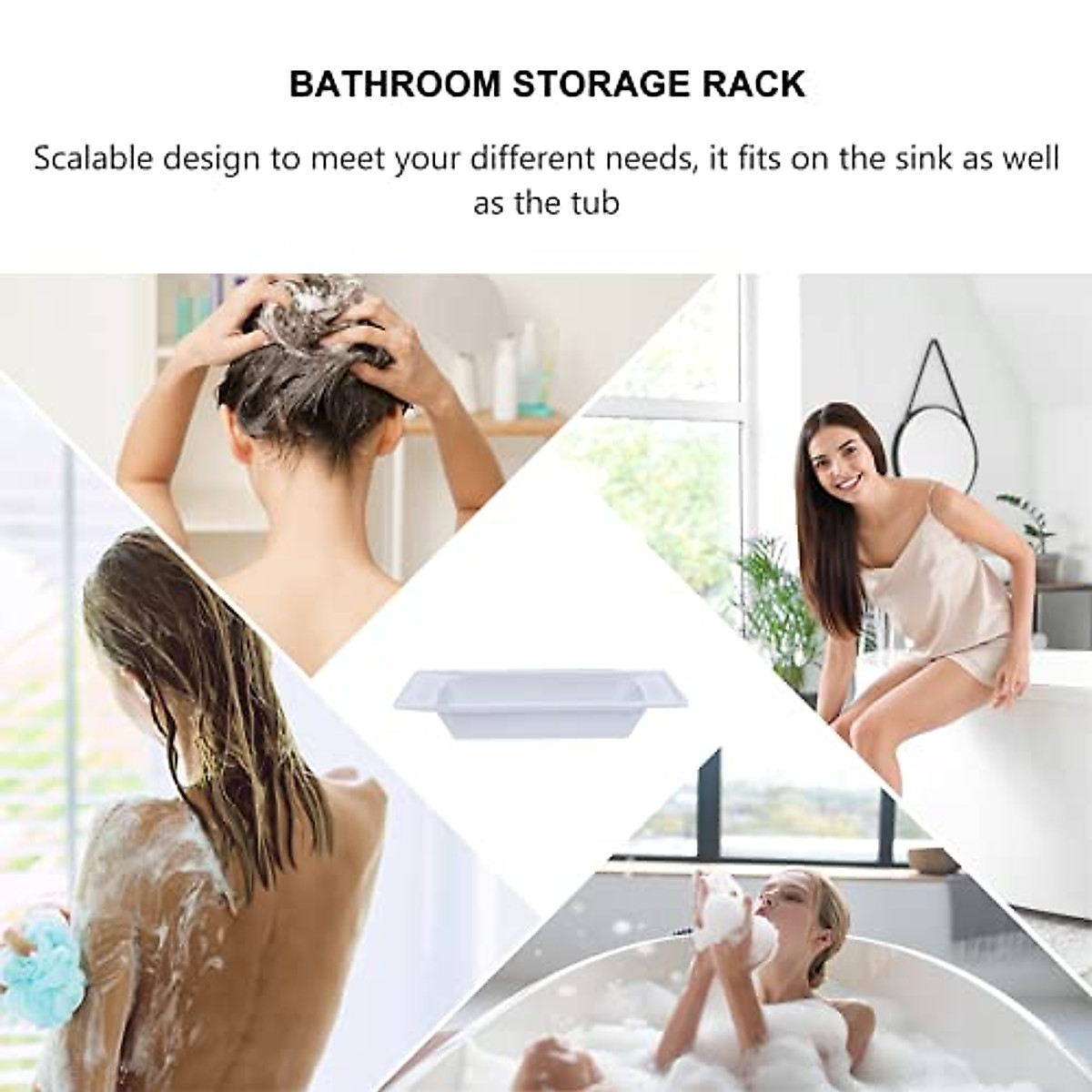 Angoily 1pc Drainer Stretchable Non- Bathtub Shelf Book Retractable Expandable Slip Bottle Tray Bathroom Rack Supplies Bath Organizer Extendable Candle Stand Toy Storing Caddy Bathing
