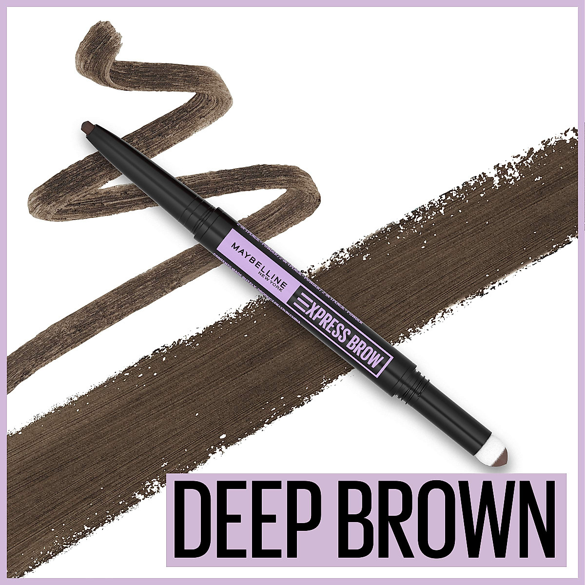 Maybelline New York Maybelline Express Brow 2-in-1 Pencil and Powder, Deep Brown, 0.02 Fl. Ounce, 260 Deep Brown, 0.02 fluid_ounces (Pack of 2)