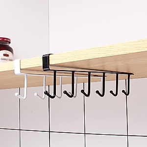 LIRUXUN 6 Hook Storage Rack Wardrobe Shelf Cup Holder Bathroom Kitchen Hanger Towel Rack (Color : D, Size : 7 * 25cm)
