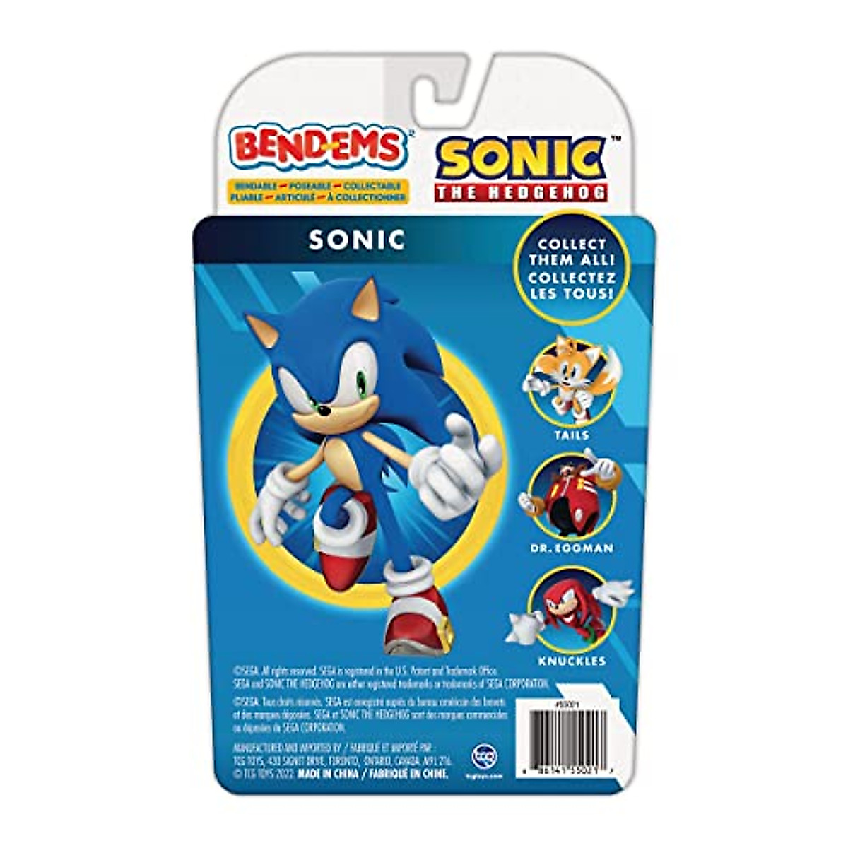 Bend-Ems Sonic The Hedgehog Bendable Action Figure Poseable PVC Toy for Fans & Collectors