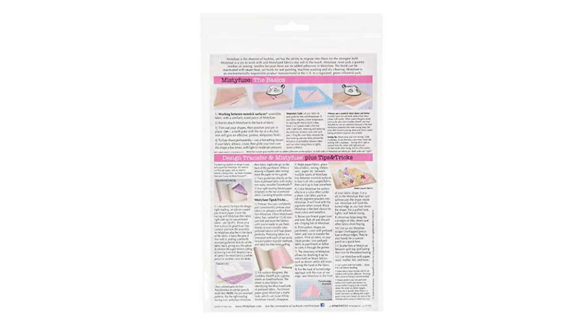 Attached Mistyfuse Sheer Fusible Interfacing 20x90 White for Fabrics
