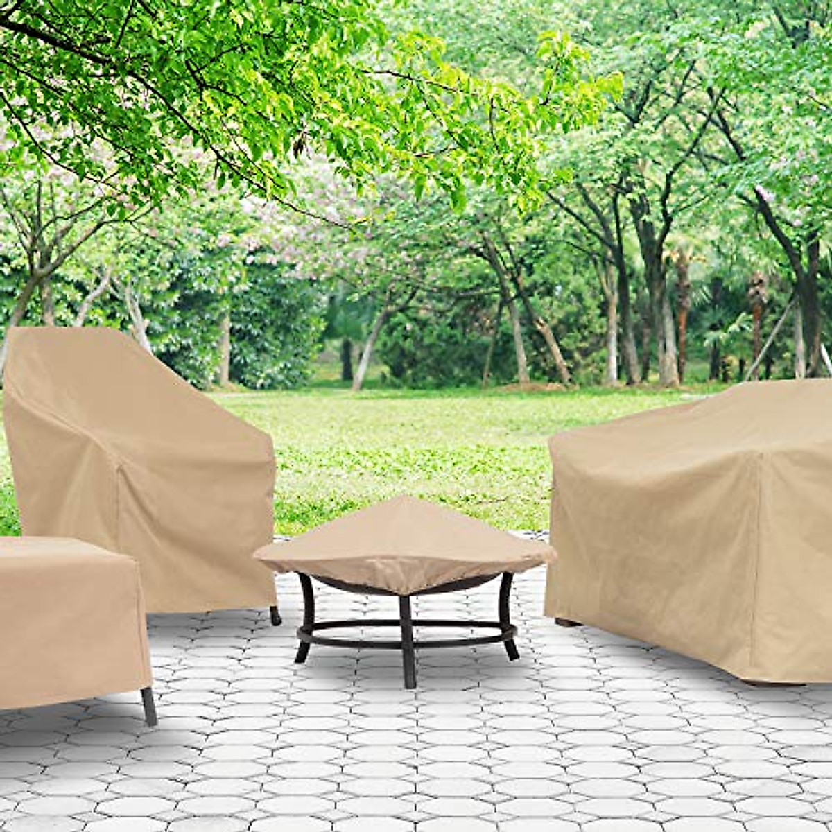 Modern Leisure® Basics Patio Loveseat Cover, 55" L x 33" W x 38" H, Khaki