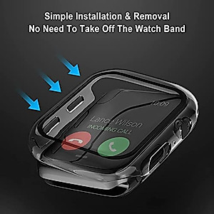 Sobrilli 4 Pack Case Tempered Glass Screen Protector Compatible with iWatch 38mm Series 3/2/1, Hard PC Bumper Case Protective Cover Frame Compatible with iWatch 38mm (Black/Rose Gold/Silver/Clear)