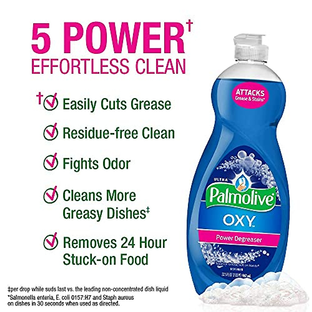 Palmolive Ultra Dishwashing Liquid Dish Soap, Oxy Power Degreaser - 32.5 Fl Oz (Pack of 4)
