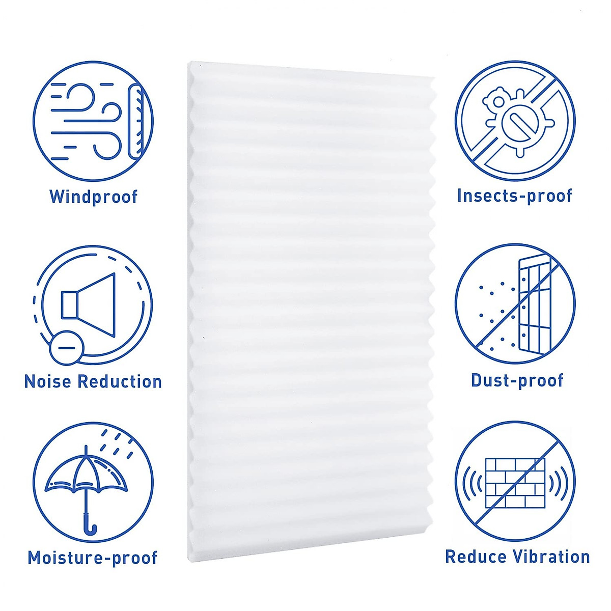YoleShy Window Air Conditioner Side Panels Foam Insulation Panels for Window Air Conditioner, AC Units Window Insulation Kit 17 X 9 X 1 inch, Pack of 2, White