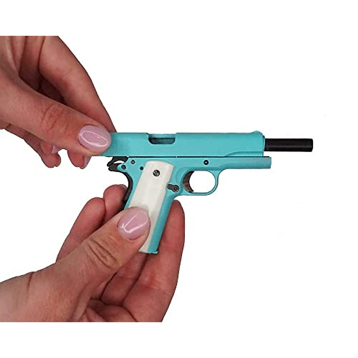 GoatGuns Miniature 1911 Historical Model Tiffany Blue | 1:2.5 Scale Diecast Metal Build Kit