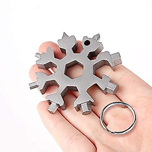 18-in-1 Snowflake Multi-Tool Stainless Steel Snowflake Keychain Tool,Snowflake Screwdriver Tactical Tool for Opener Key chain/Bottle Opener/Outdoor EDC Tools/Christmas Gift (ABC 6 Pack)