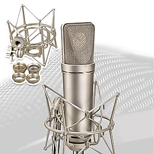 Lovermusic Silver Hole Dia 1.18inch Metal Cylinder Microphone Shock Mount Stand Replacement for Newman U87 Microphone