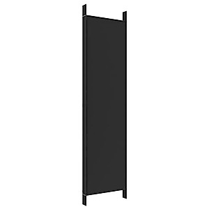 YAFF 5-Panel Folding Partition Privacy Screens, Portable Fabric Room Divider with Iron Frame, Freestanding Privacy Partial for Bedroom Home Office, 98.4" x 78.7"-Black