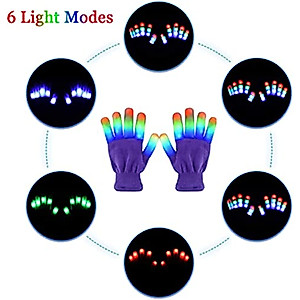 4 Pairs LED Gloves, Finger Light Up Gloves Flashing Rave Gloves with 6 Different Modes (Discontinued by manufacturer)