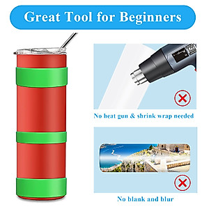 Sublimation Tumblers Silicone Bands Kit,Elastic Sublimation Blanks Ring Bands with Heat Resistant Gloves Tapes Press Parts Accessories for Cup Water Bottle Heat Skinny Tumbler