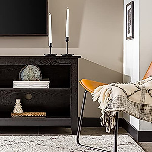 Walker Edison Wren Classic TV Console Entertainment Media Stand with Storage for Televisions up to 65 Inches, 58 Inch, Black