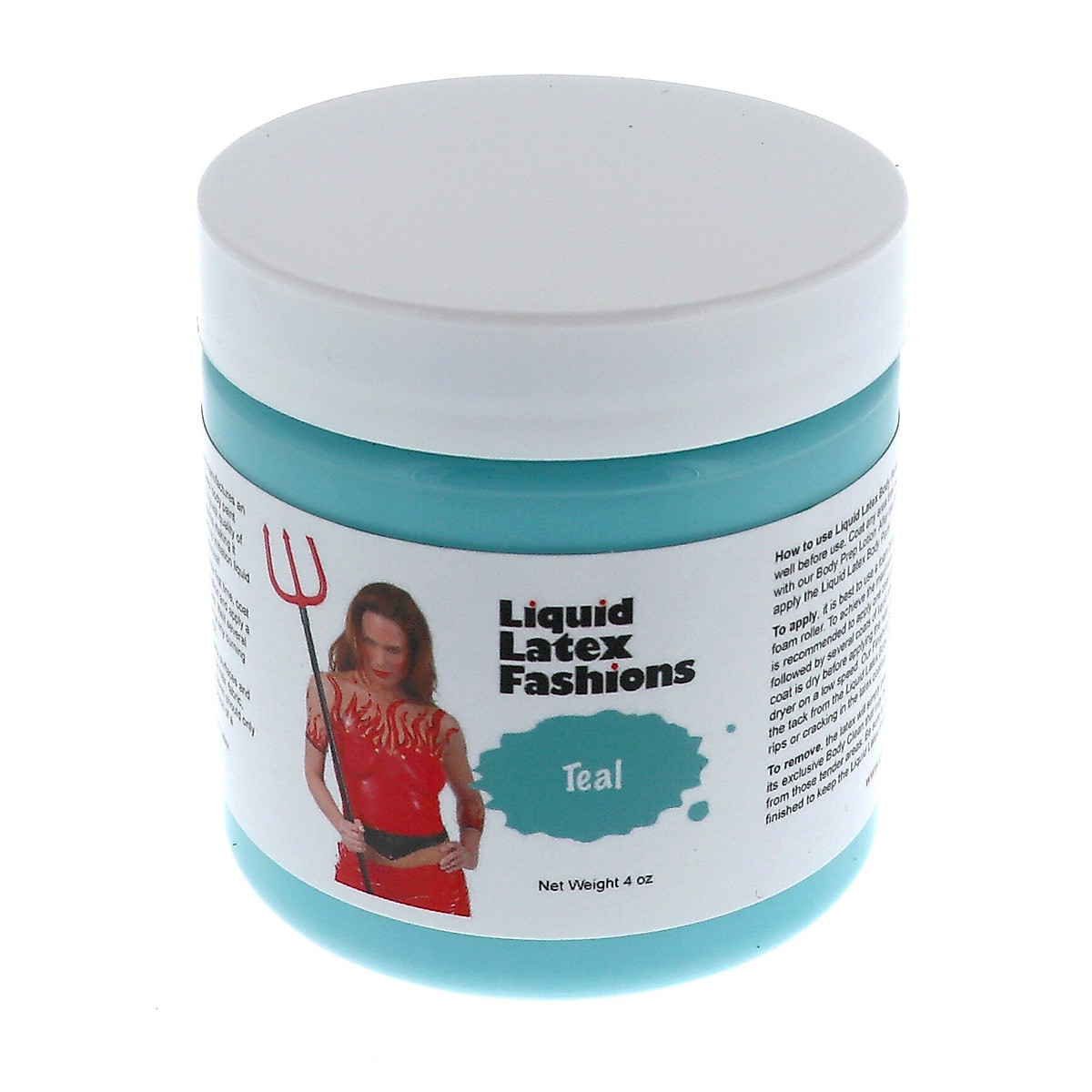 Teal 4 Oz - Liquid Latex Body Paint, Ammonia Free No Odor, Easy On and Off, Cosplay Makeup, Creates Professional Monster, Zombie Arts