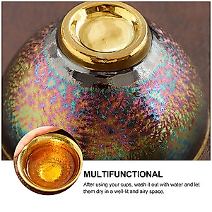 Happyyami Tea Drinking Cups Chinese Ceramic Teacup Peacock Pattern Gongfu Tea Cup Porcelain Glazing Asian Cup Tea Coffee Japanese Matcha Bowl for Tea Lover Gift Chinese Tea Cups