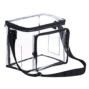BORMELUN 2Pack Clear Lunch Bag for Work Correctional Officers - Plastic Transparent Lunch Tote Stadium Bags See Through Womem and Men,10.6x8.6x6 inch