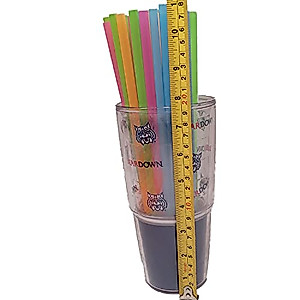 BarkingByrd Neon Plastic Straws Disposable, 300-Count “10.25” Inches.Thick, and Fun Drinking Straws Ideal for Milkshakes, Smoothies, and Cocktails—BPA-Free Perfect for Kids, Elderly, and Parties