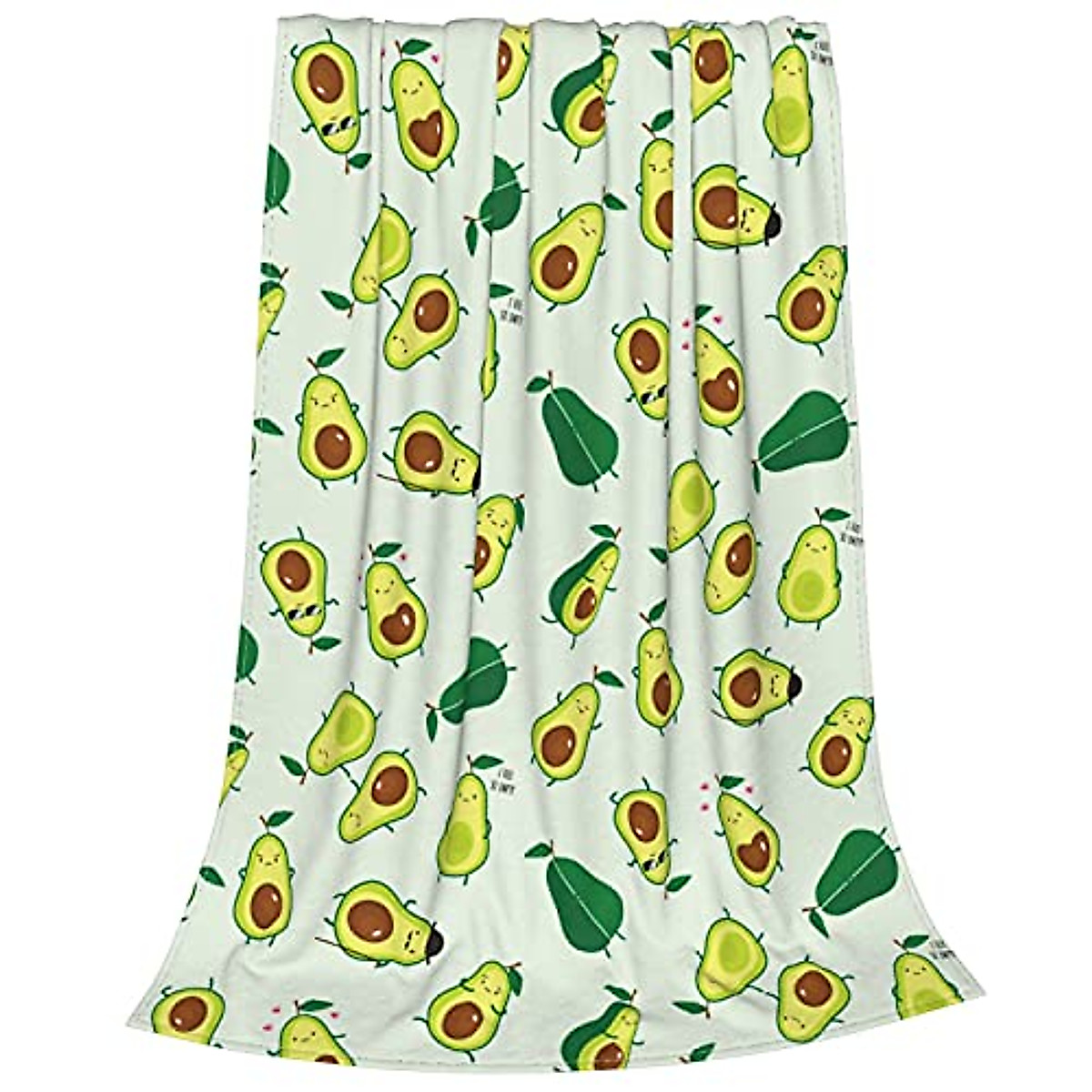 Cute Avocado Throw Blanket Warm Ultra-Soft Micro Fleece Blanket for Bed Couch Living Room Decoration