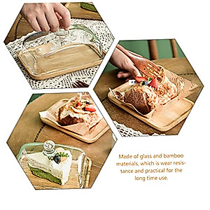 YARNOW 1 Set Dessert Cake Pan Bakery Stand Holder Fruit Platter Server Rustic Cupcake Stand Cake Serving Platter Steak Display Stands Wood charcuterie Board Dish Bamboo Bell Shaped