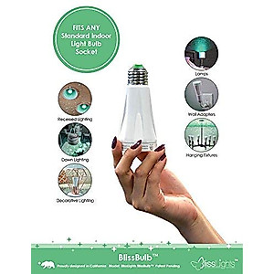 BlissLights BlissBulb - Laser Star Projector, Galaxy Lighting for Party, Holidays, Night Lights, Patios (Indoor/Outdoor, Standard E26 Base) - Green