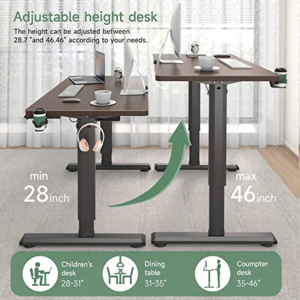 Dripex Adjustable Electric Standing Desk 1, 43 inch, White