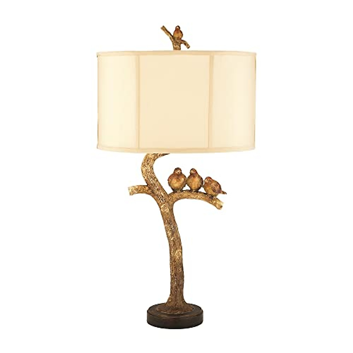 Dimond 93-052 Three Bird, 31.0" x 11.0" x 16.5", Gold Leaf/Black Table lamp, 11W X 17D X 31H