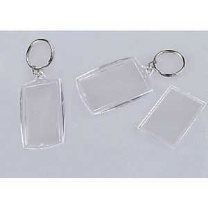 vipolish 25Pcs Acrylic Photo Frame Keyring Clear Blank DIY Photo Image Keychain Wallet Friendly Picture Frame Framework Key Buckle Ring for Women and Men Rectangle Shape