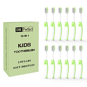 Kadielona Monond N-amboo Bulk Kids Toothbrush for 2-8 Years Extra Soft Bristle Pack of 12