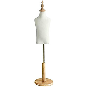 Tailors Dummy Kids Mannequin Half Body Torso with Wooden Round Base |for 2-8 Years Old Child Clothing Display Dressmakers Dummy