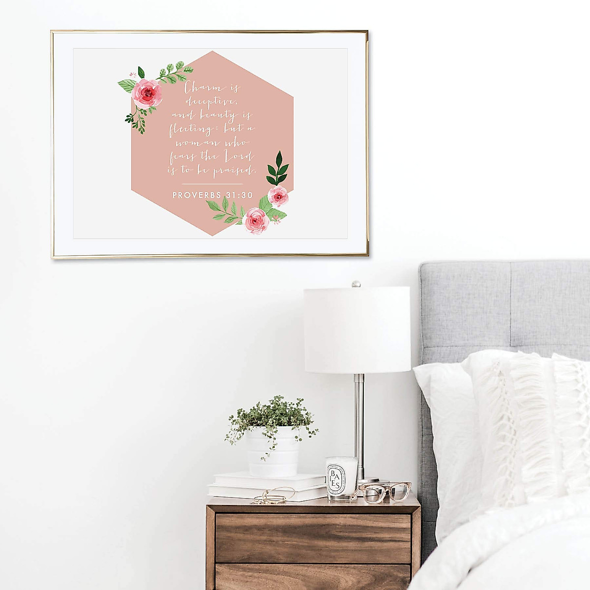 Charm Is Deceptive and Beauty Is Fleeting but A Woman Who Fears the Lord Is to be Praised. -Proverbs 31:30 Print, Unframed