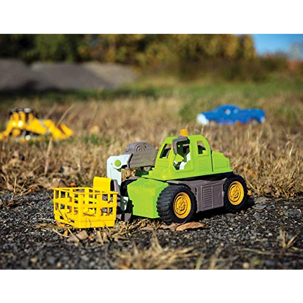 Driven by Battat – Midrange – 17" Telehandler Forklift Toy – Construction Truck Toy with Extandable Crane Arm & More – Lights & Sounds – Car Toy Gift for Boys & Girls Age 3+