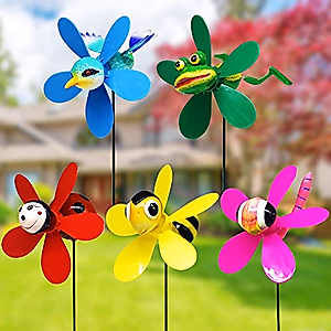 FENELY Garden Pinwheels Whirligigs Wind Spinner Windmill Toys for Kids Yard Decor Lawn Decorations Hummingbird Decorative Garden Stakes Outdoor Whirlygig Windmills Gardening Art Whimsical Baby Gifts