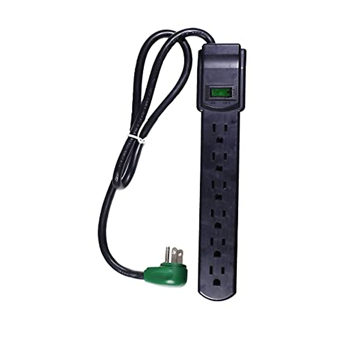 GoGreen Power (GG-16103MSBK) 6 Outlet Surge Protector, Black, 2.5 Ft. Cord