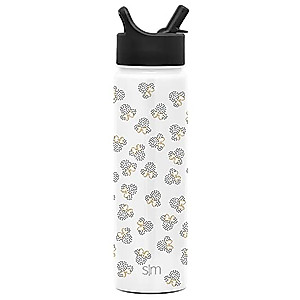 Simple Modern Disney Water Bottle with Straw Lid Vacuum Insulated Stainless Steel Metal Thermos | Gifts for Women Men Reusable Leak Proof Flask | Summit Collection | 22oz Minnie Mouse Dots