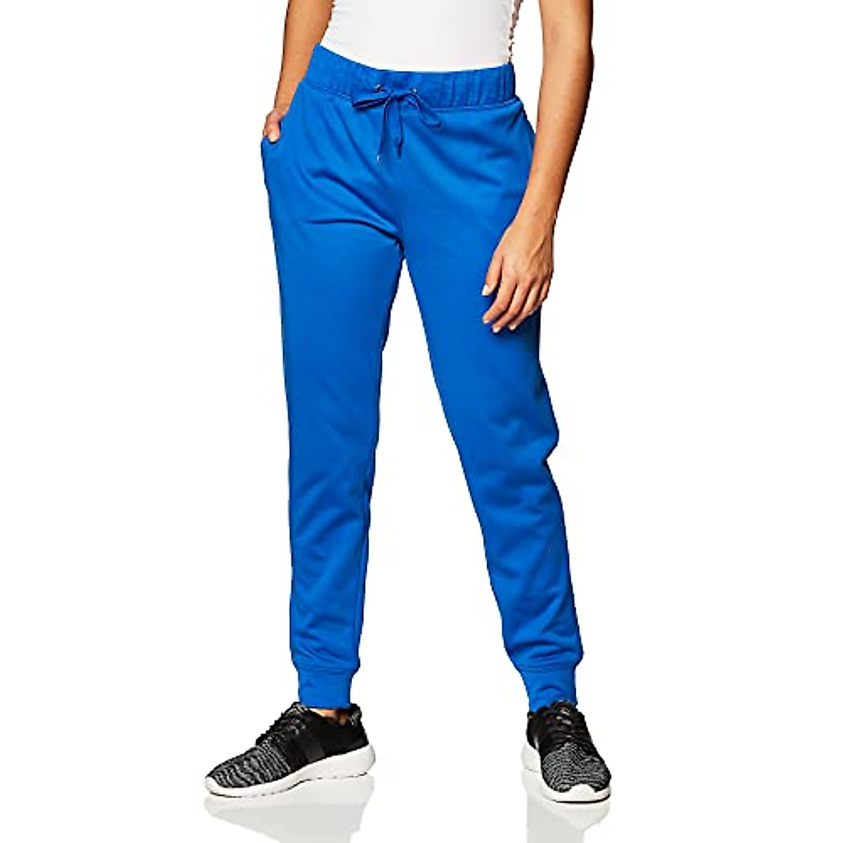 Hanes Women's Sport Performance Fleece Jogger Pants with Pockets, Awesome Blue Solid/Awesome Blue Heather, 2XL