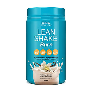 GNC Total Lean Shake Burn Protein Powder | Hunger Satisfying, Proven to Burn 3X More Calories | Vanilla | 16 Servings