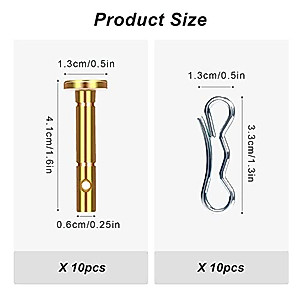 SAVITA 10pcs 0.5x0.25x1.6in Shear Pins for Snowblower and 10pcs Cotter Pins Replacement Parts for Cub Cadet 738-04124A 714-04040 Snow Blower MTD Craftsman Cub Cadet for Troy Bilt