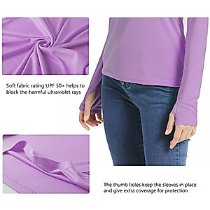 Willit Women's UPF 50+ Sun Protection Shirt Long Sleeve SPF UV Shirt Rash Guard Swim Hiking Fishing Tops Lightweight Purple M