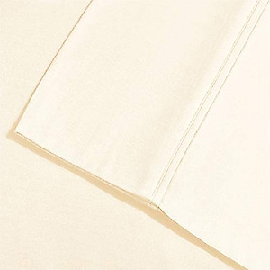 SUPERIOR Soft Sheet Set, Wrinkle Free Microfiber, Deep Pockets, Twin XL, Ivory