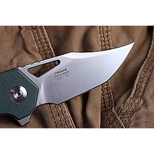Firebird GANZO FH61-GB Pocket Folding Knife Razor Sharp D2 Steel Blade Ergonomic G10 Anti-Slip Handle with Clip Hunting Fishing Camping Gear Outdoor Folder EDC Pocket Knife (Green)
