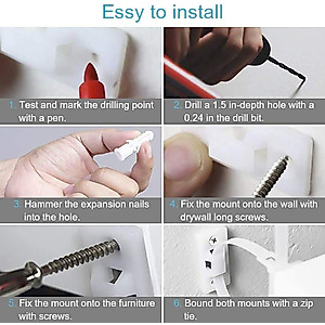 Furniture Straps Baby Proofing Anti-tip Wall Anchor Kits (12-pack) Cabinet Locks & Straps Protect Toddler and Pet from Falling Furniture,Adjustable Child Safety Straps Earthquake Resistant (12)