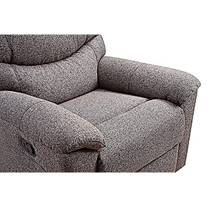 Manual Handel Adjustable Fabric Single Recliners Sofa Padded Seat and Back Chair for Living Room, Bedroom and Home Theater Seating (Brown)