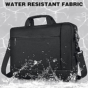 Laptop Bag 15.6 inch, Briefcase, Upgraded Durable Business Briefcase Gifts for Men Women, Waterproof Material Laptop Carry Case Classic Slim Mens Briefcase Messenger Bag for Notebook MacBook, Black