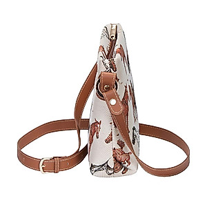 Signare Tapestry Crossbody Bag Shoulder Purse for Women In Running Horse (XB02-RHOR)