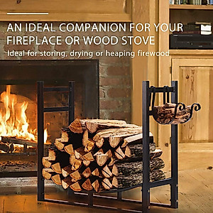 VIVOHOME 3ft Heavy Duty Indoor Outdoor Firewood Storage Log Rack with Kindling Holder