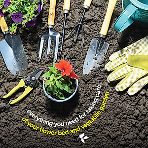 Complete Garden Tool Kit Comes With Bag & Gloves,Garden Tool Set with Spray-Bottle Indoors & Outdoors - Durable Garden Tools Set Ideal Tool Kit Gifts for Women & Men, Set of 10