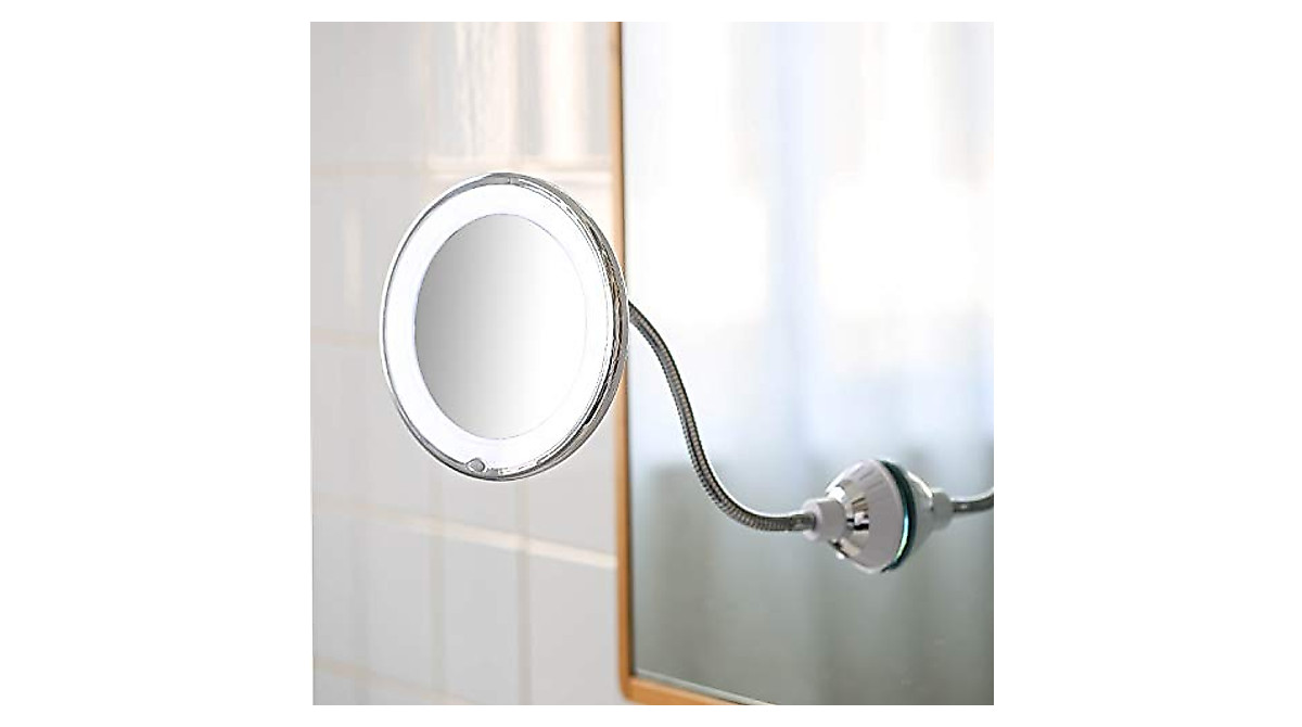 TOP4EVER 10X Magnifying Makeup Mirror with LED Light & Suction