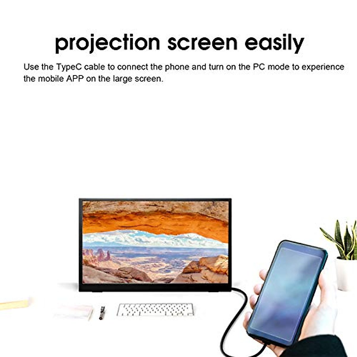 Portable Display Large‑screen Game Playing Freesync Technology Game Console Display Clearer Dynamic Images Lightweight Entertainment for Work Office Home