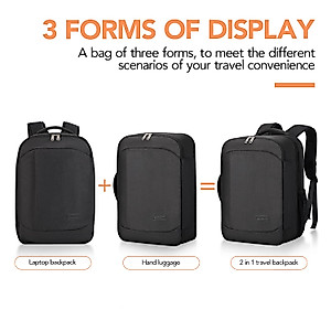 Conworld Travel Backpack 2 in 1, 40L Flight Approved Carry On Backpack for Men Women, Combination Carry on Backpack Lightweight Business Weekender Overnight Large Backpack