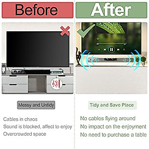 Soundbar Wall Mount Bracket for Samsung HW-F450 HW-E450 HW-E350 HW-C451 HW-C450 HW-D550 HT-WS1G HW-D350 HW-D450 WS1G & More, Metal Black Subwoofer Speaker Stands Wall Bracket Holder AH61-03768A